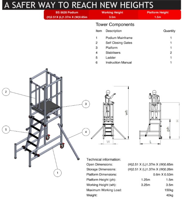 Podium Steps 150 : Safety Equipment & PPE Workwear | North Hire & Sales