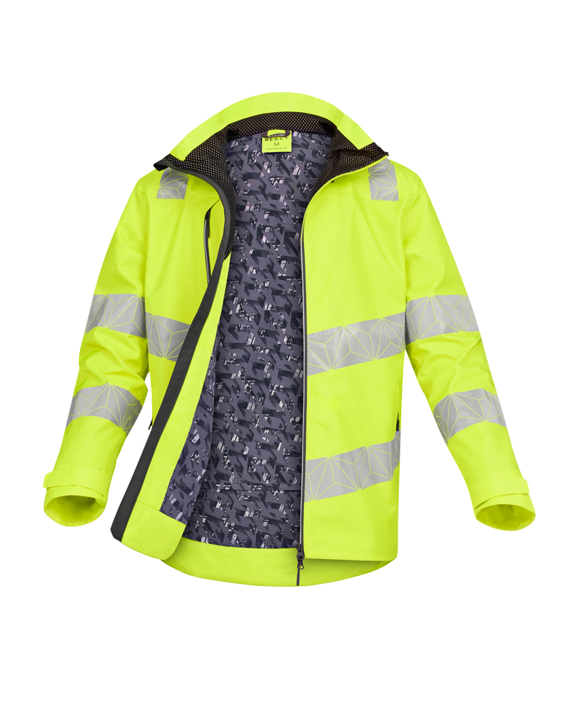 PULSAR® REACT Men's Hi-Vis Waterproof Yellow Shell Jacket : Safety ...