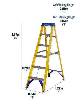 Fibreglass Swing Back Steps 6Tread : Safety Equipment & PPE Workwear ...